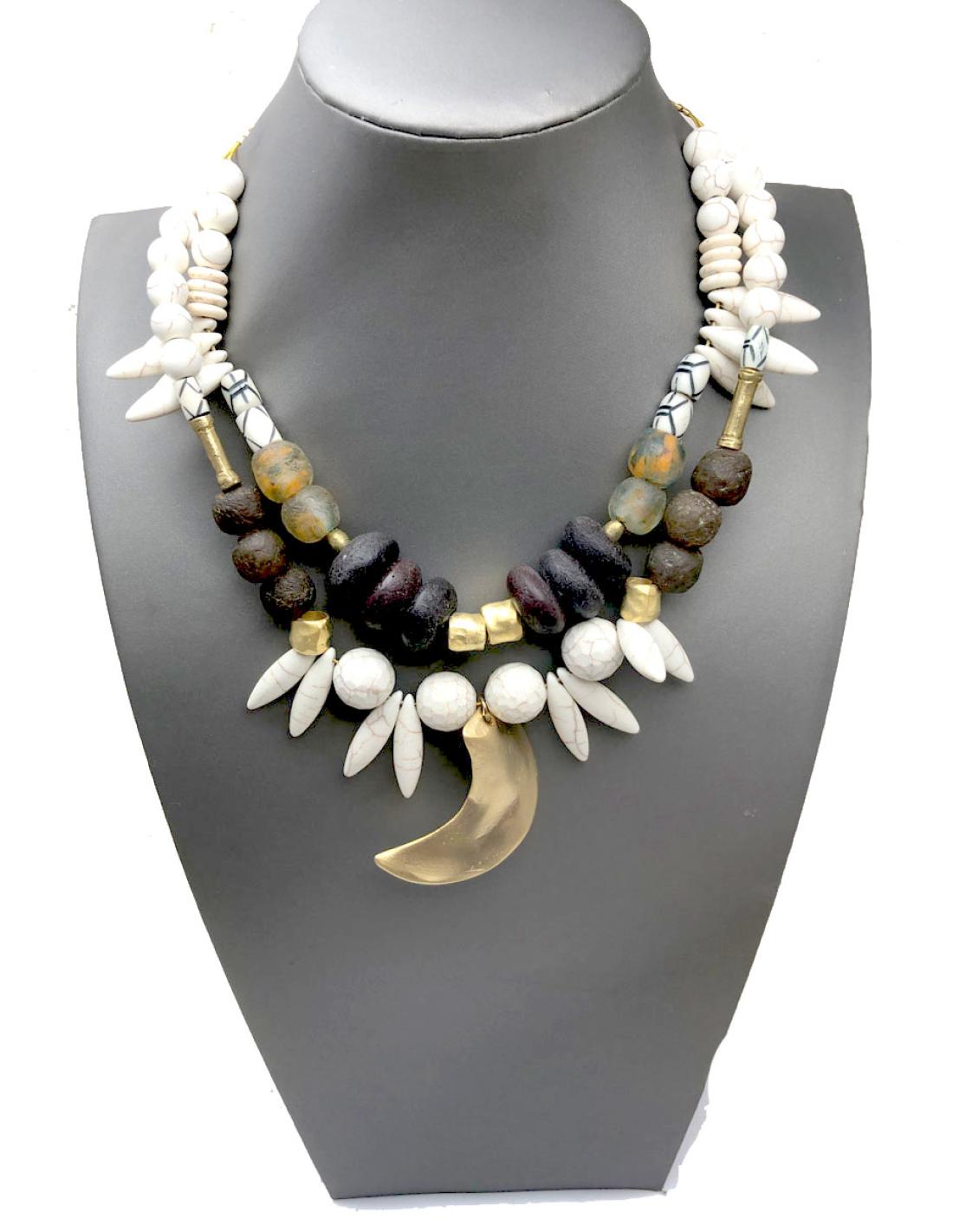 collares mujer étnicos de piedra natural, collares verano