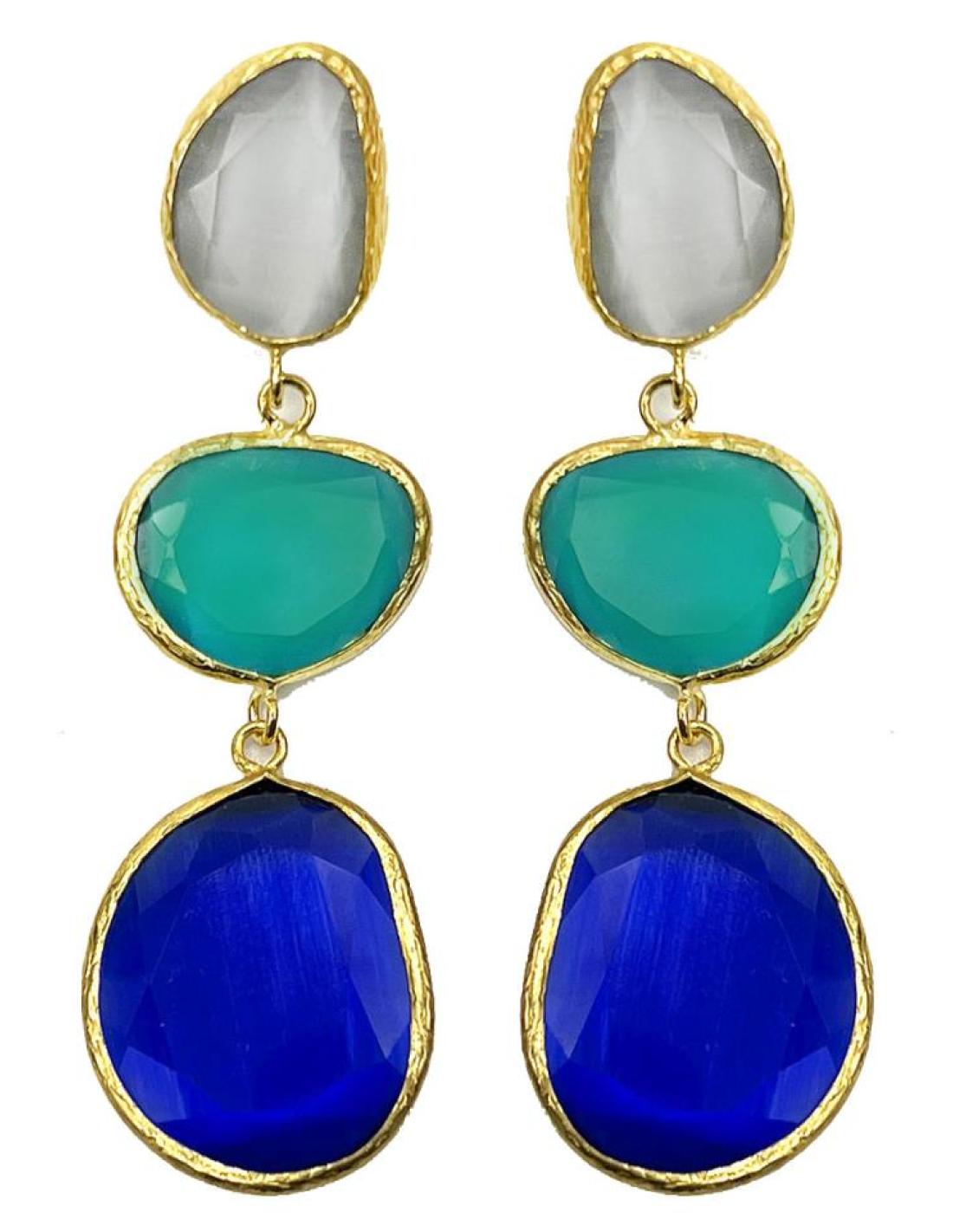 PENDIENTES DE MUJER PARA BODAS DE PIEDRA AZULES SEMIPRECIOSAS