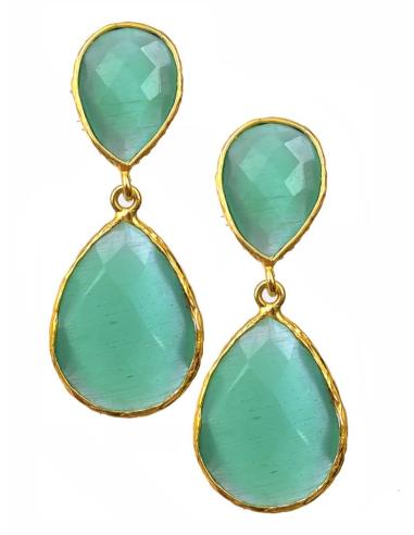 Pendientes mujer con piedras azules, joyas chapadas en oro, ultimas ...