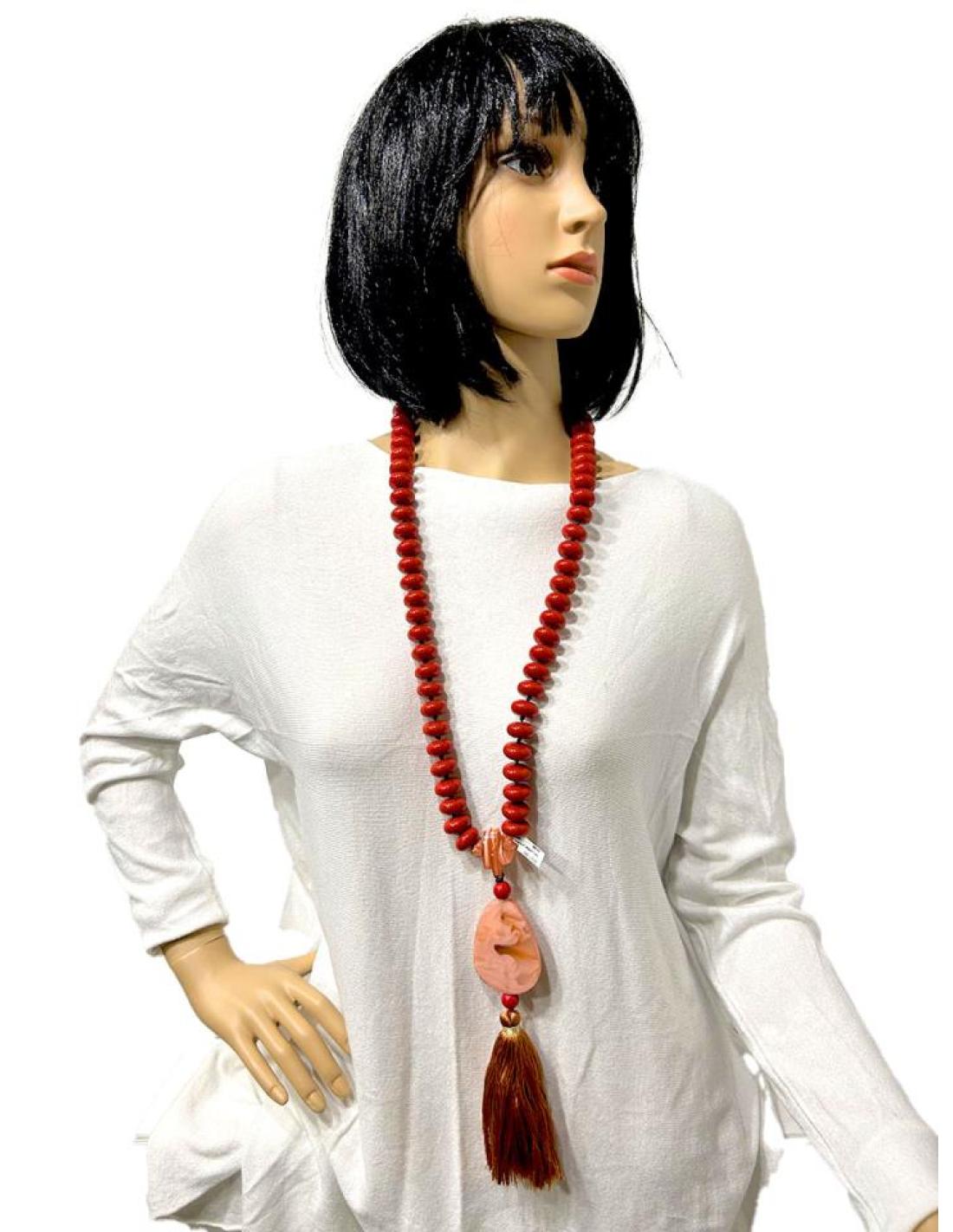Collares mujer rojos de piedras con diseño rosario, consigue tu mejor ...
