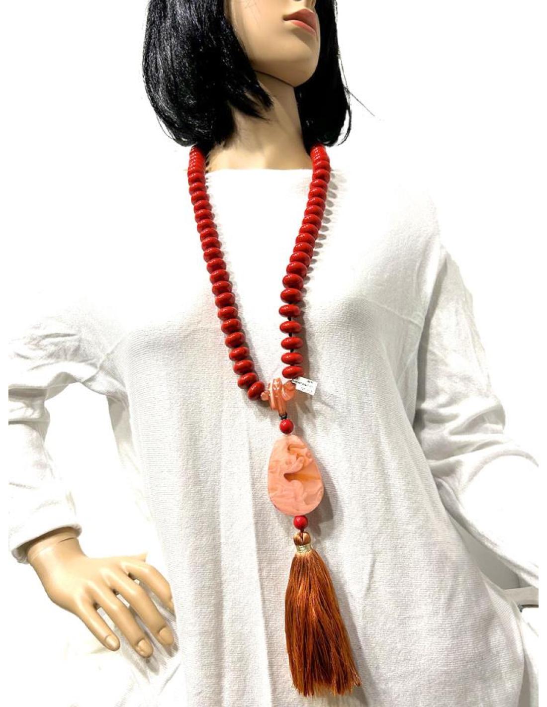 Collares mujer rojos de piedras con diseño rosario, consigue tu mejor ...