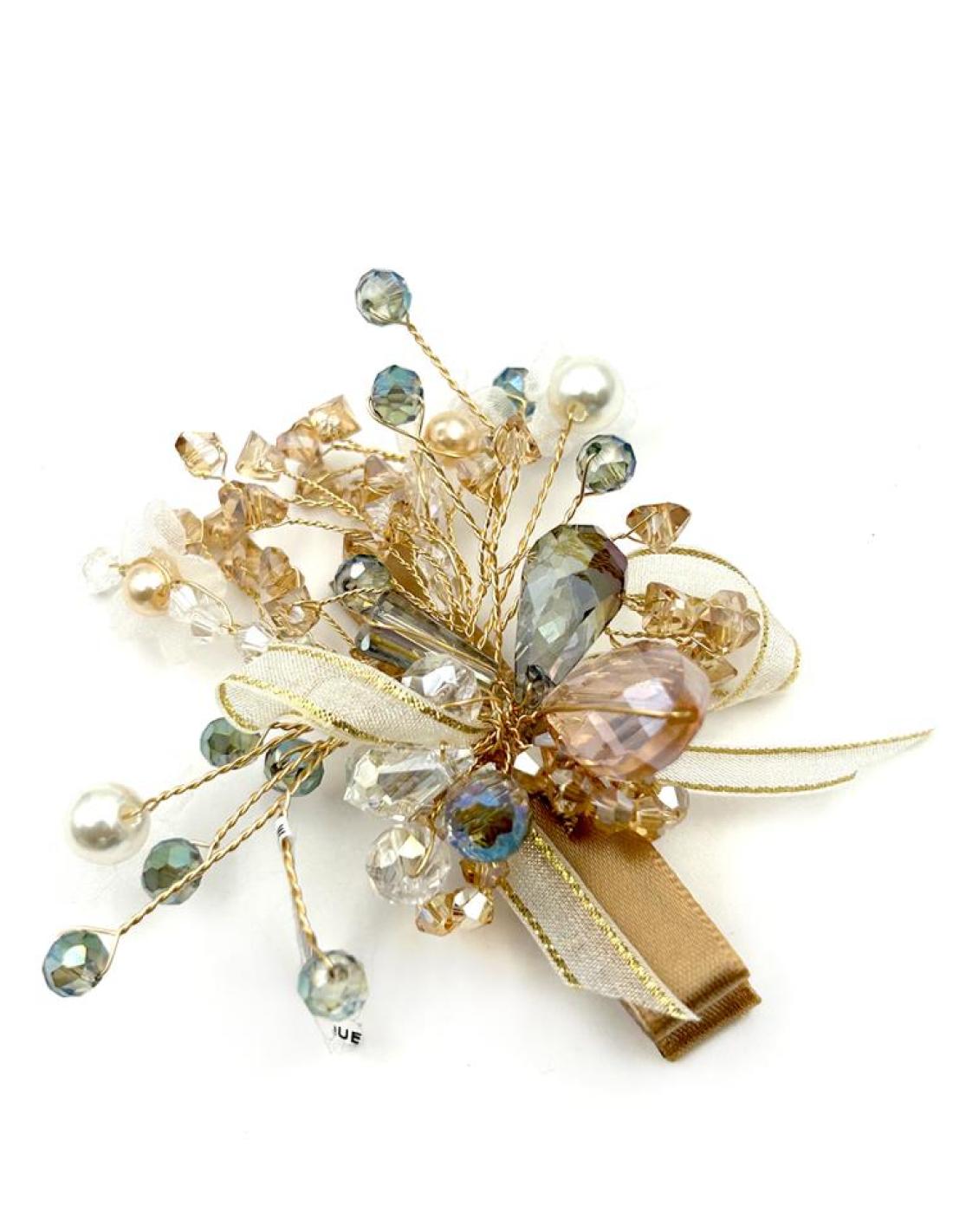 Pinzas mujer doradas, tocados pequeños de pedreria | Accesorios boda